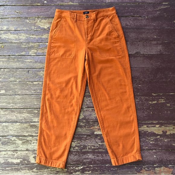 J. Crew | Pants & Jumpsuits | J Crew Cotton Camp Pants Rust High Rise 4 ...